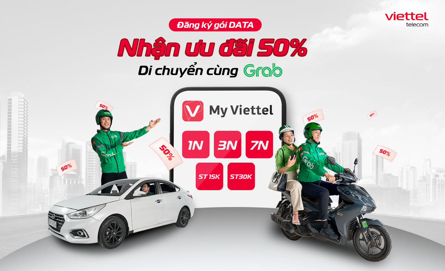 Mua gói Online nhận 50% ưu đãi từ Grab